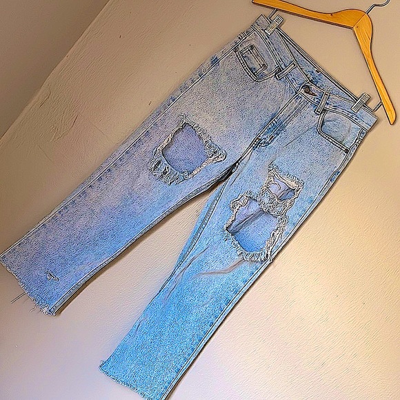 George | Jeans | George Light Blue Distressed Ripped Denim Boyfriend ...